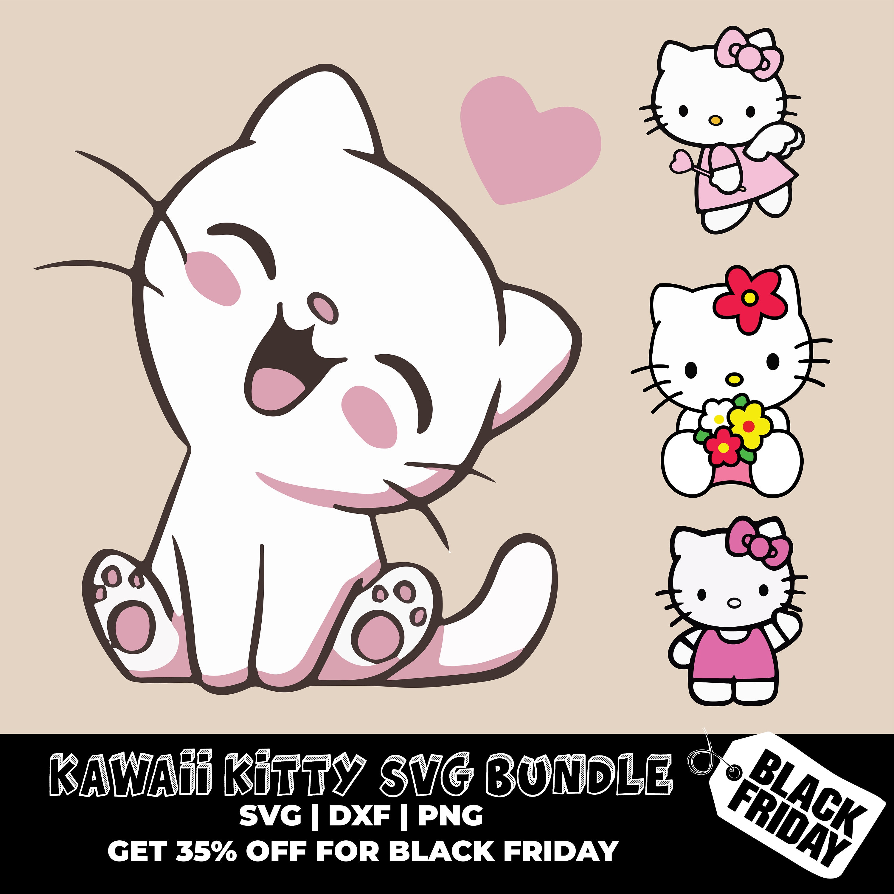 Kawaii Kitty Svg Kawaii Kitty Svg Bundle Cute Cat Svg Kitty - Etsy