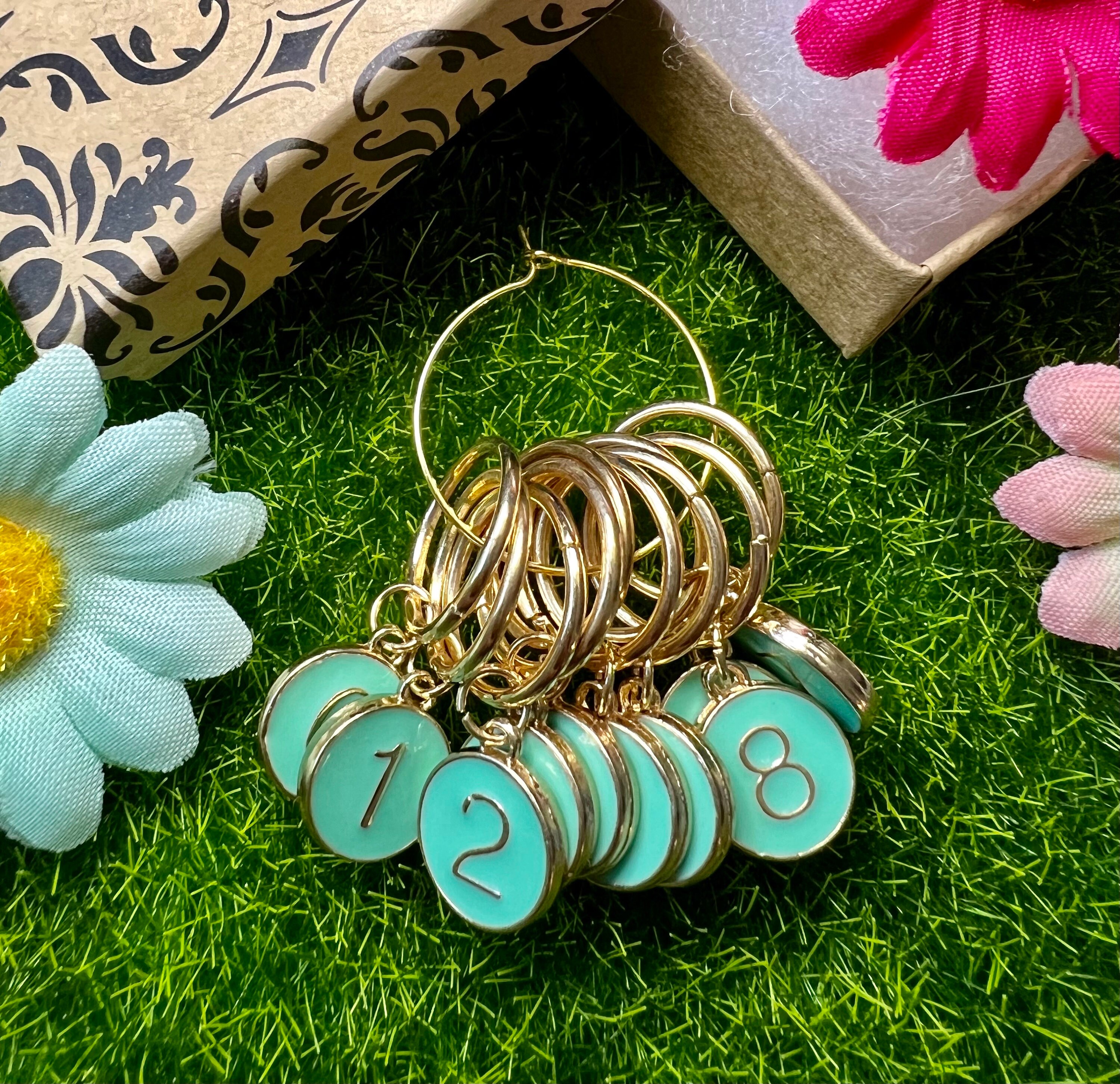 Colorful Numbers Stitch Markers set of 10 - Etsy