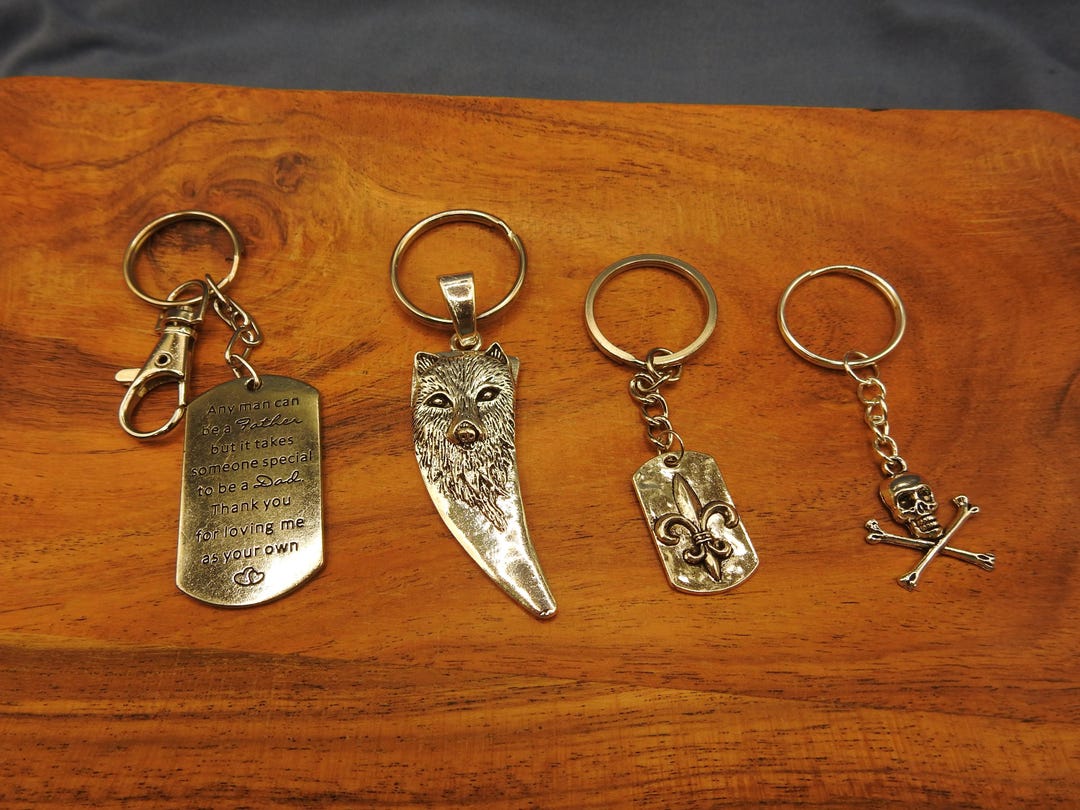 Men's Antique Silver Keychains - Etsy