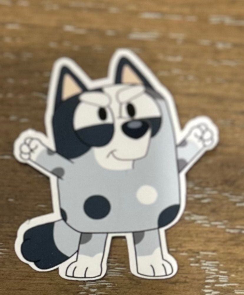 Muffin Sticker Set/ Plain and Vinyl Options/ Hand Drawn Designs/ Bluey ...