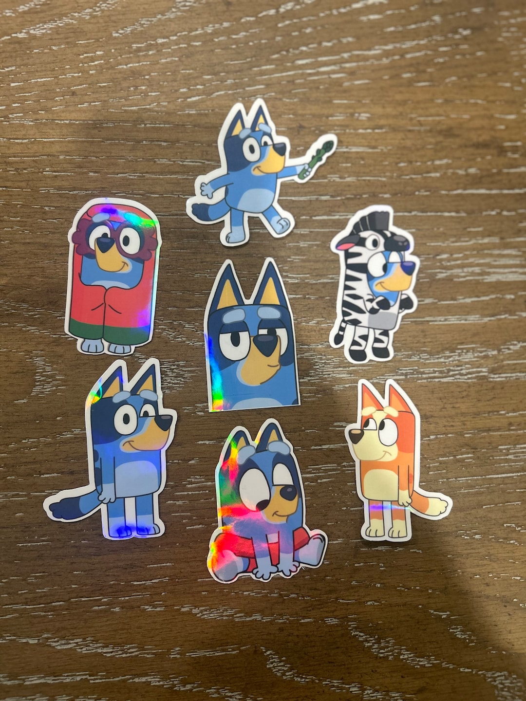 Bluey Sticker Set/ Plain and Vinyl Options/ Hand Drawn Designs/ Bluey ...