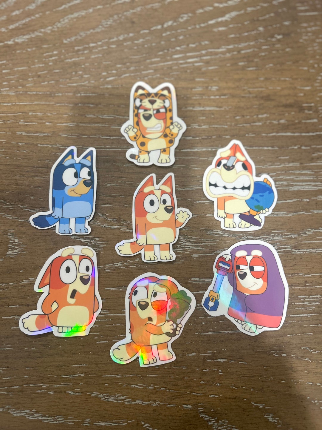 Bingo Sticker Set/ Plain and Vinyl Options/ Hand Drawn Designs/ Bluey ...