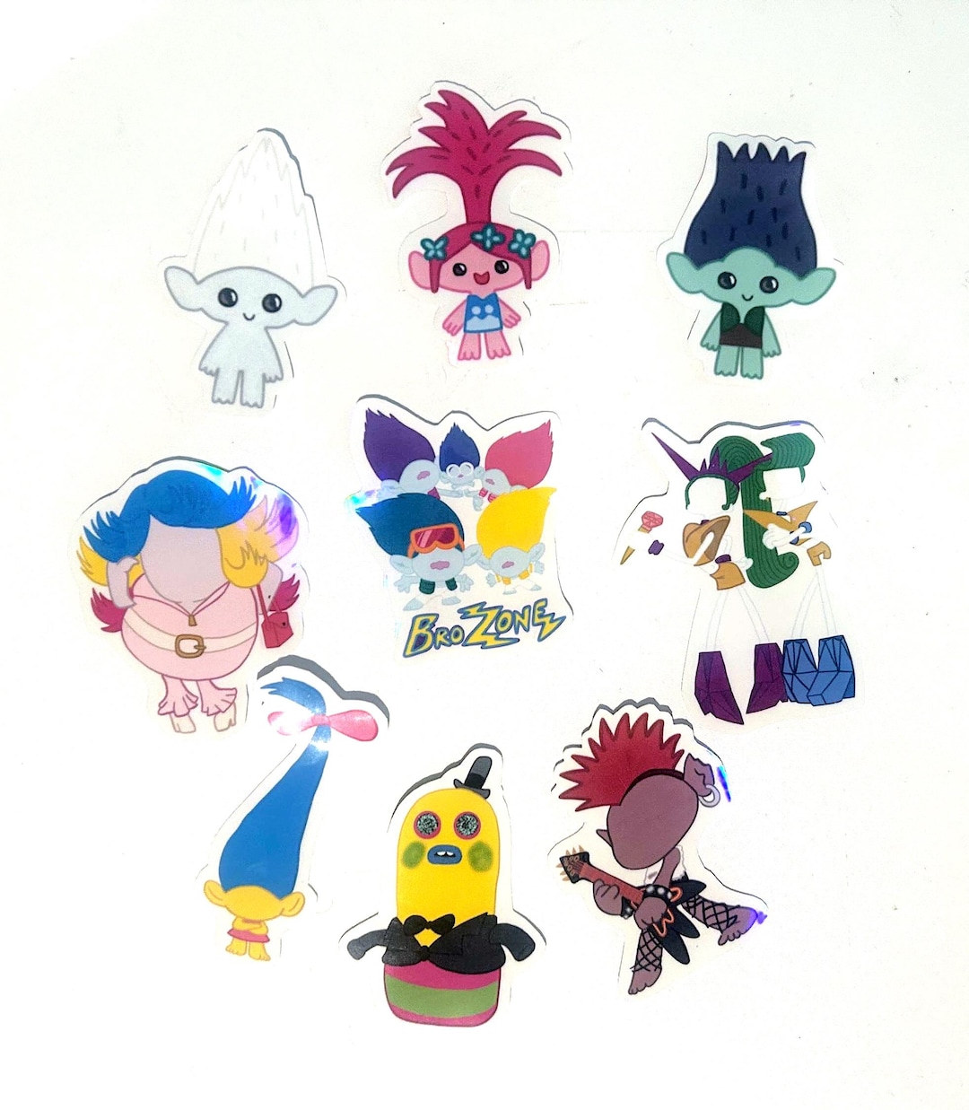 Trolls Sticker Set/ Plain and Vinyl Options/ Hand Drawn Designs/ Trolls ...