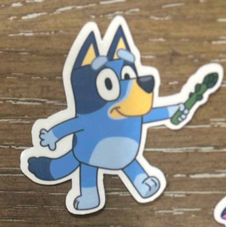 Bluey Sticker Set/ Plain and Vinyl Options/ Hand Drawn Designs/ Bluey ...
