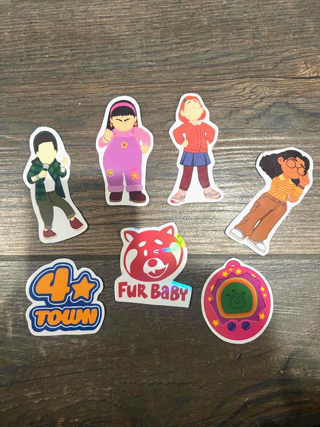 Turning Red Sticker Set/ Plain and Vinyl Options/ Hand Drawn Designs ...