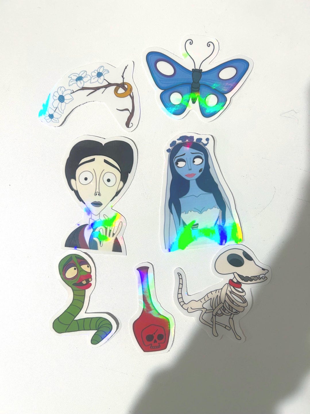 Corpse Bride Sticker Set/ Plain and Vinyl Options/hand Made Designs/tim ...