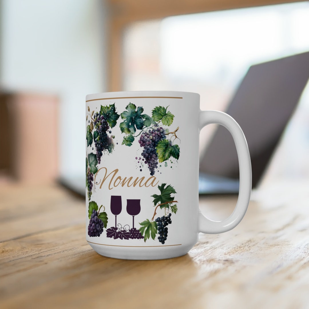 Italian Inspired Nonna Grandma Ceramic Mug 15oz Coffee Tea or Hot ...