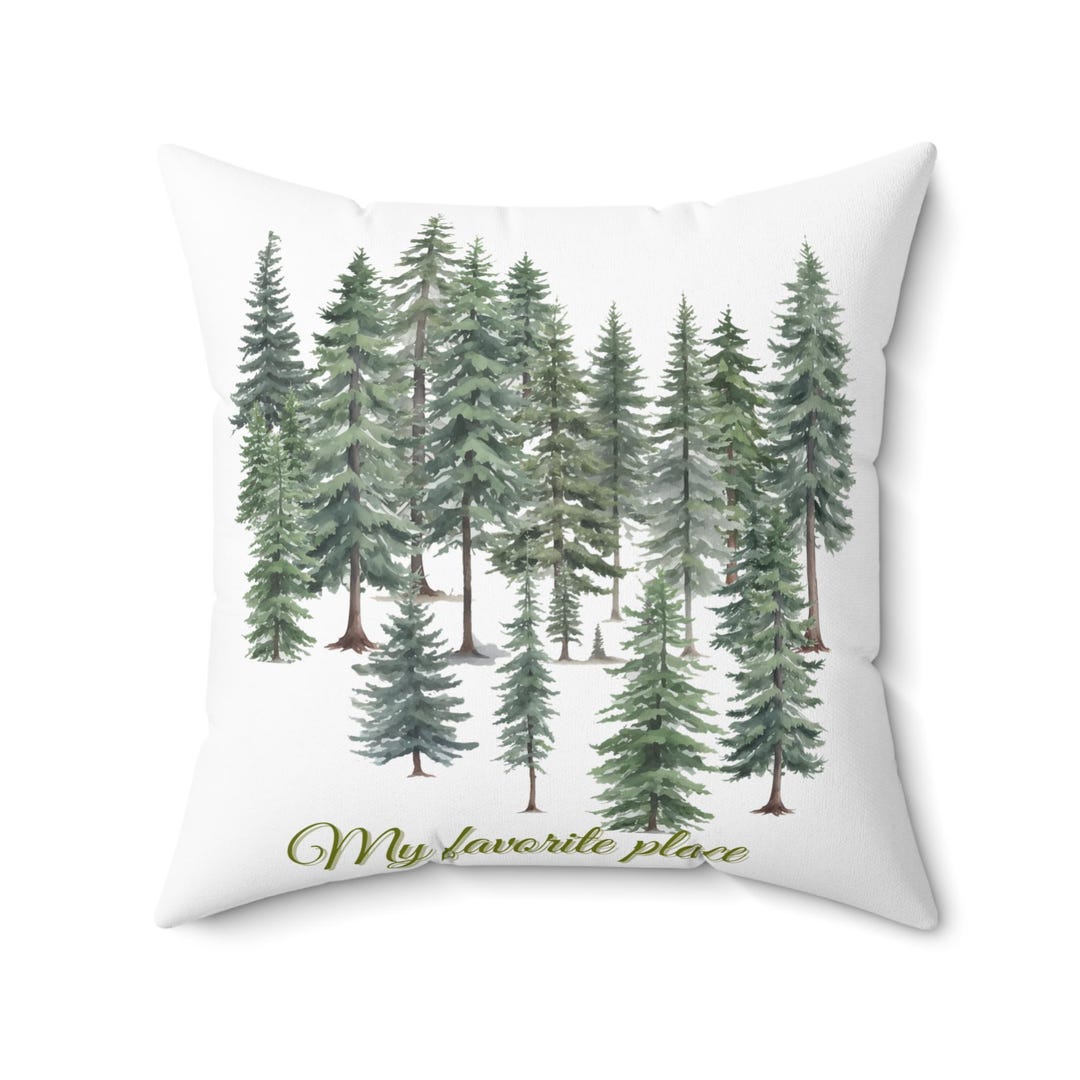 Pine Design Pillow, Rustic Cabin Decor Pillow, Outdoorsy Square Pillow ...