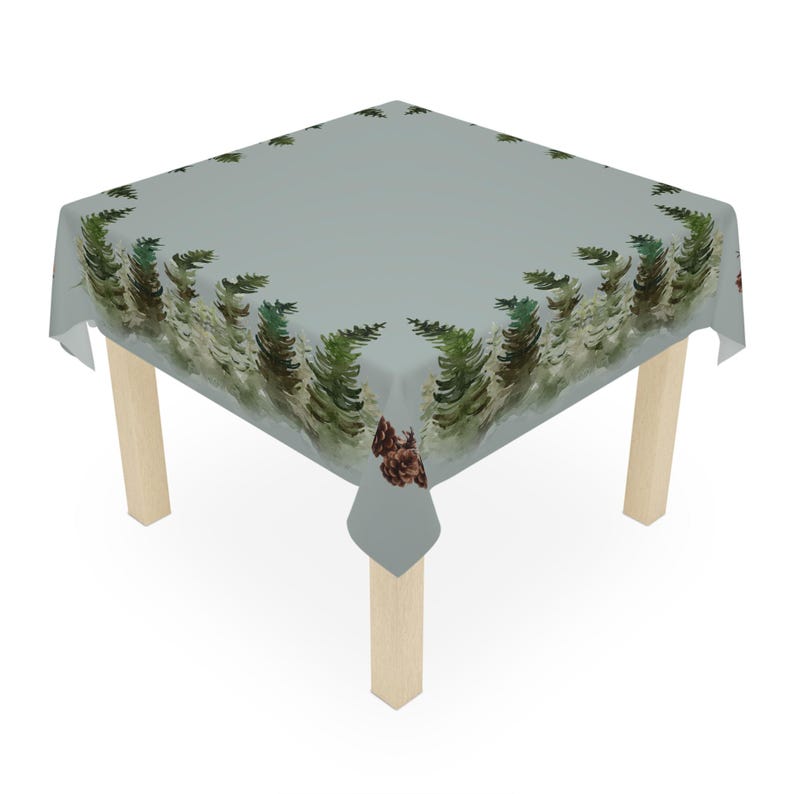Tablecloth Pine Trees and Pine Cones Tablecloth Cabin Decor Rustic ...