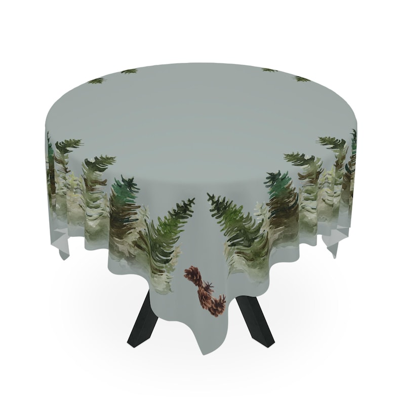 Tablecloth Pine Trees and Pine Cones Tablecloth Cabin Decor Rustic ...