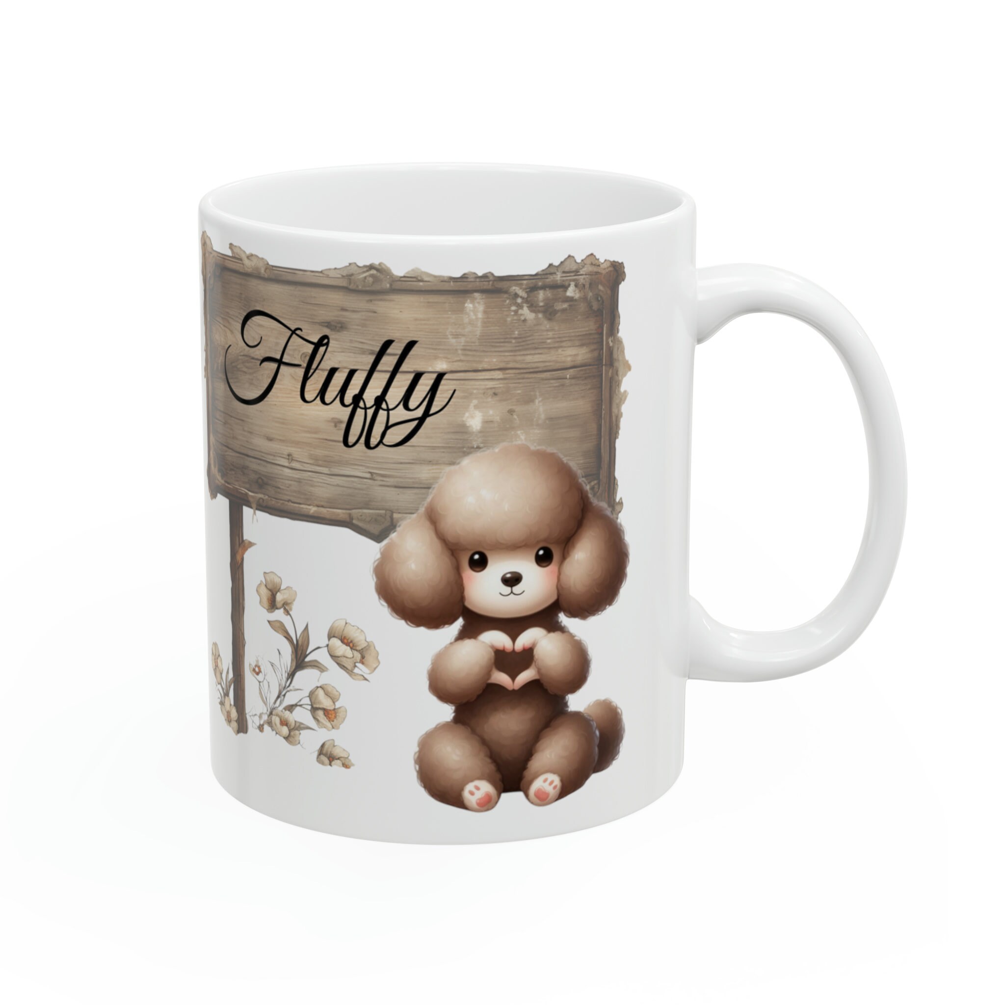 Personalized Poodle Puppy Ceramic Mug, 11oz Cute Personable Poodle Mug ...