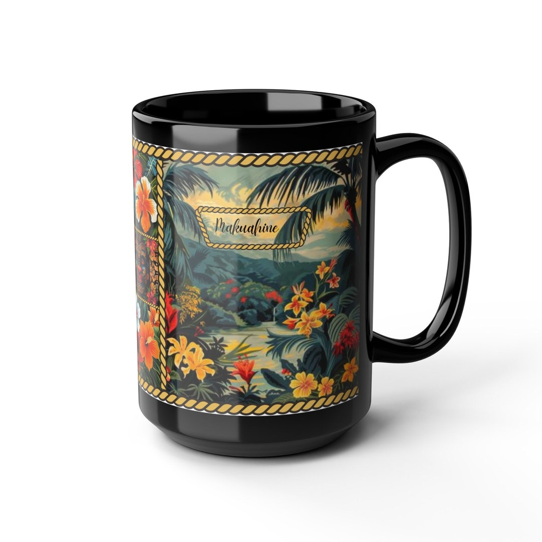 Hawaiian Mother Black Mug (15oz) Makuahine Mug Hawaiian Mama Gift Mug ...