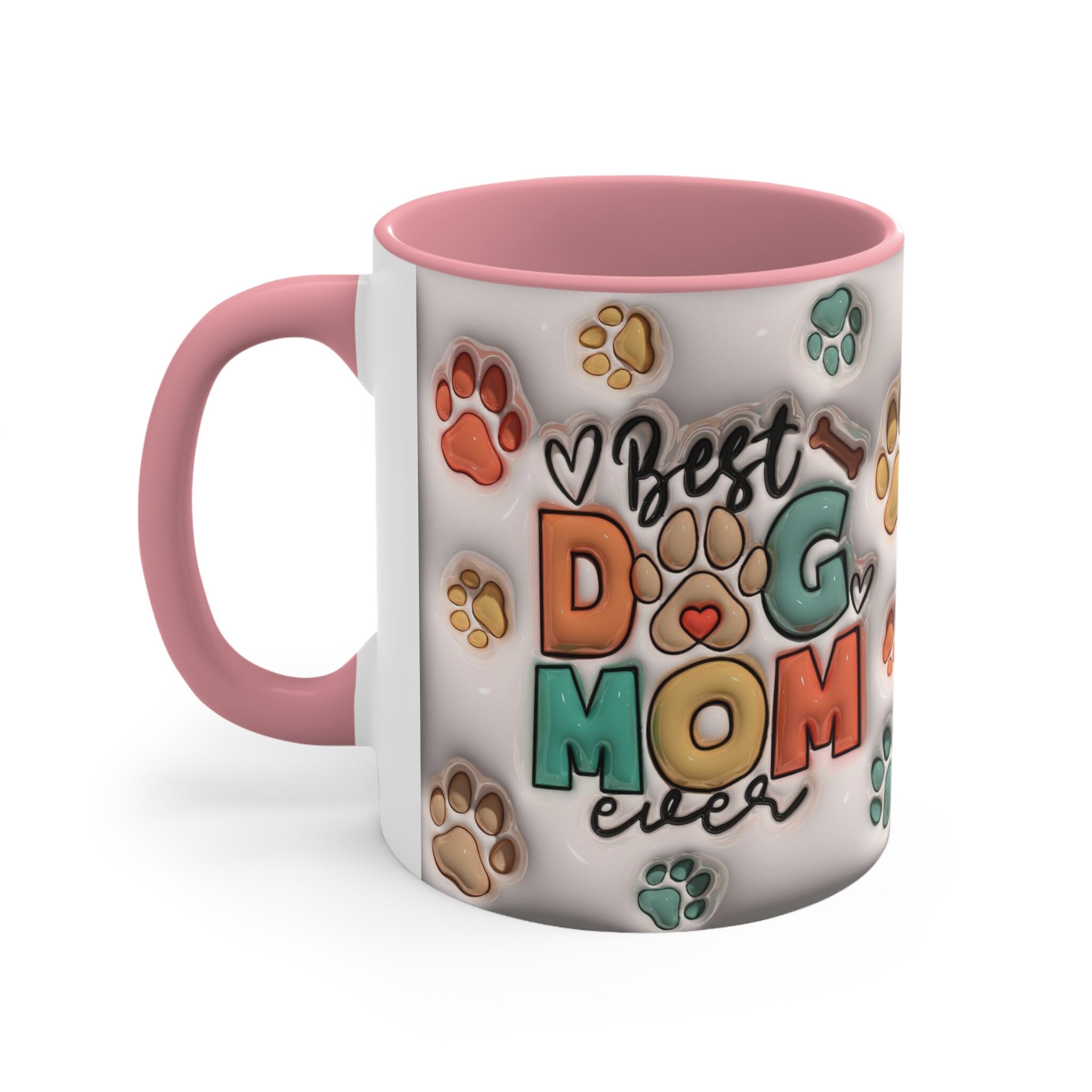 Dog Mom Accent Coffee Mug, 11oz Best Dog Mom Dog Lovers Mug 3D Print ...
