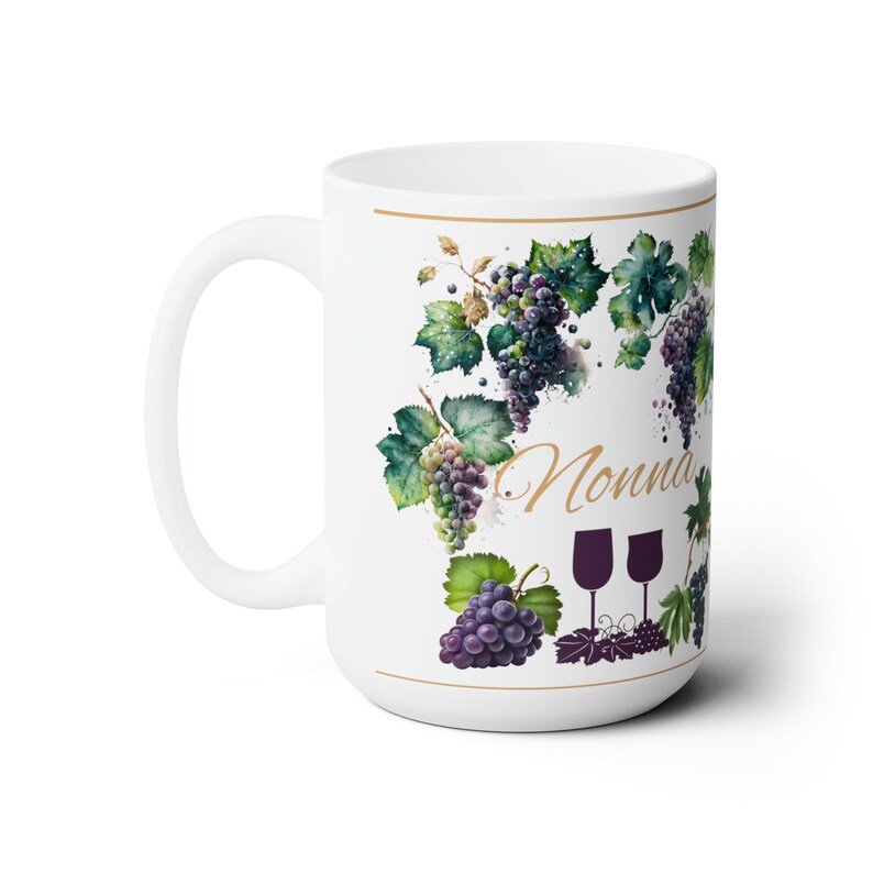 Italian Inspired Nonna Grandma Ceramic Mug 15oz Coffee Tea or Hot ...