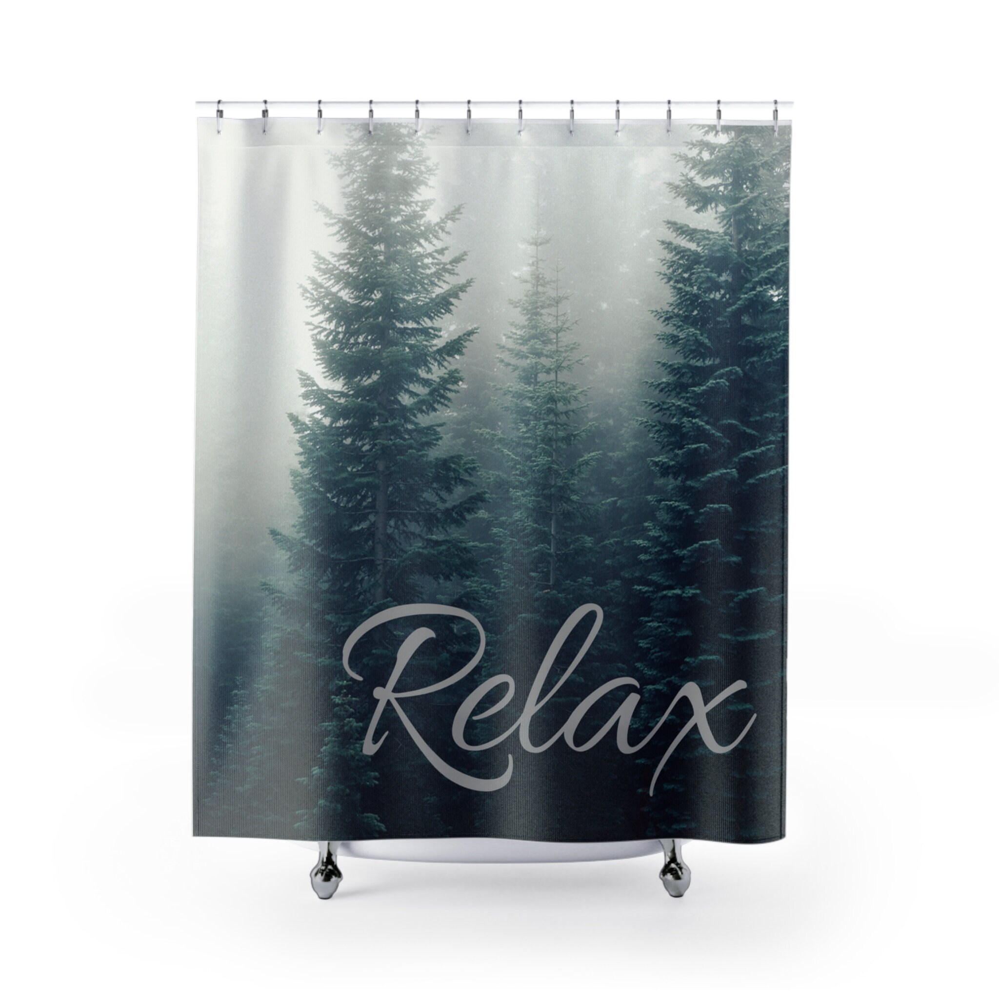 Woodsy Theme Shower Curtains Cabin Style Rustic Shower Curtains ...