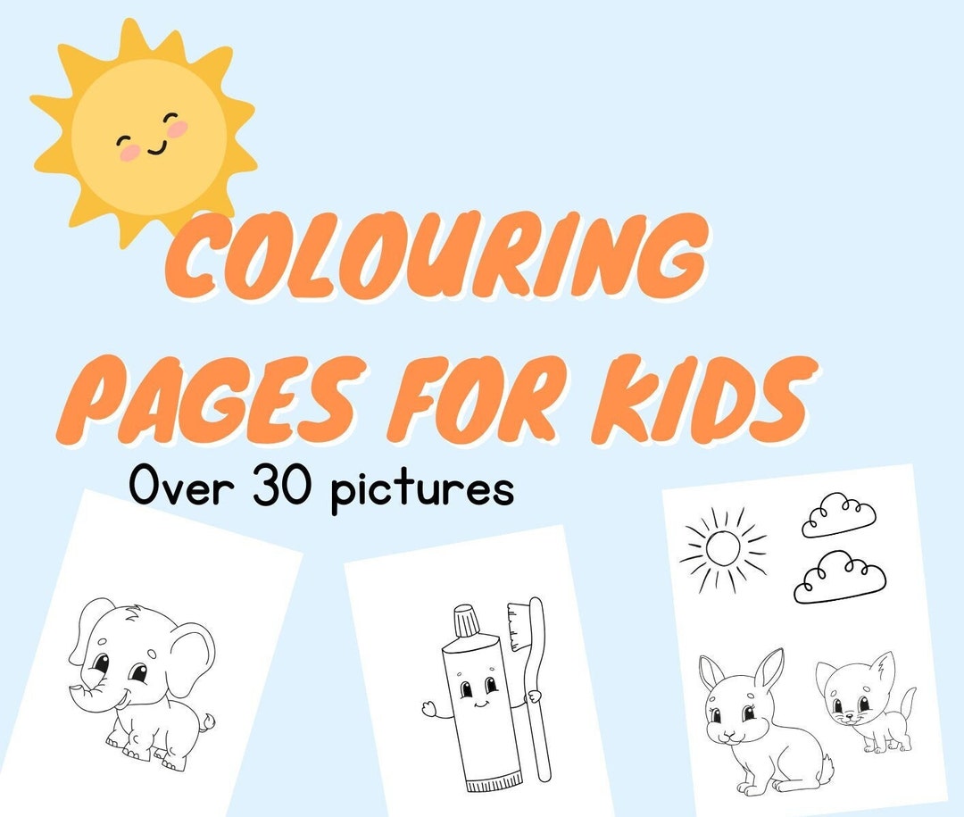 Colouring Pages for Kids , 30+ Pages and Pictures, Colourbook for ...