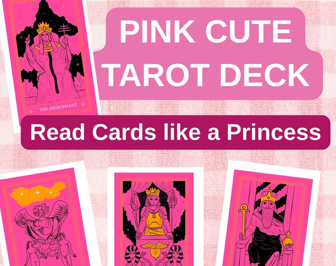 Pink Princess Tarot Deck – Cute Kawaii Digital Tarot Cards, Aesthetic ...