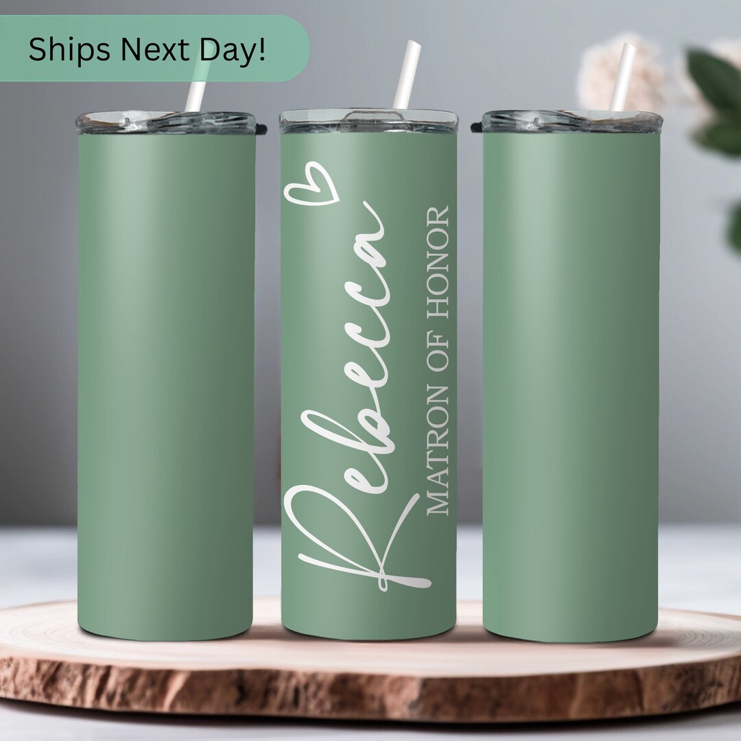 Matron of Honor Tumbler With Name Gift for Wedding Maid of Honor ...