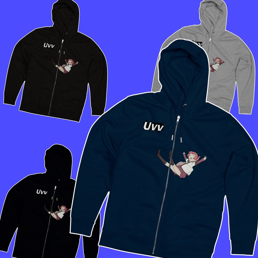Uwu Sweet Anime Girl Falling Full Zip Hoodie - Etsy