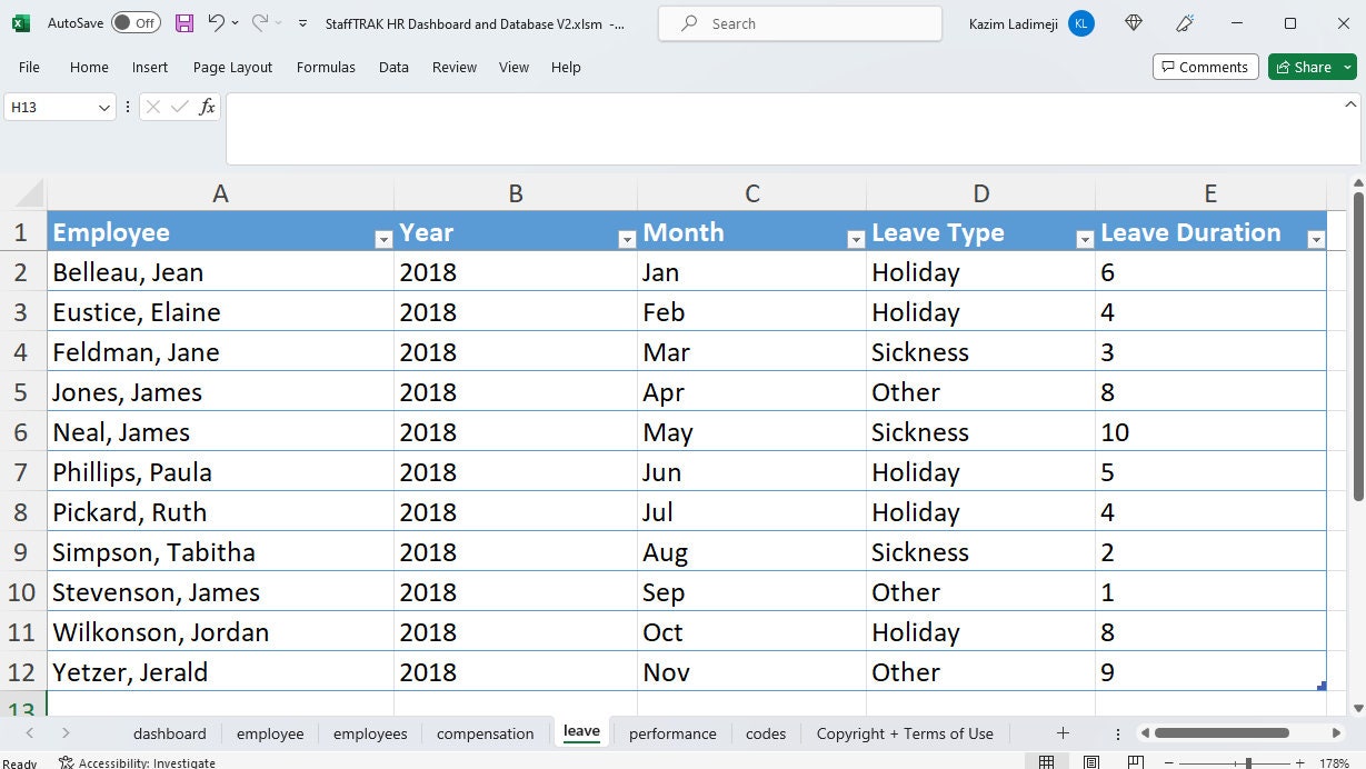 Premium Human Resources Excel Dashboard and Database - Etsy
