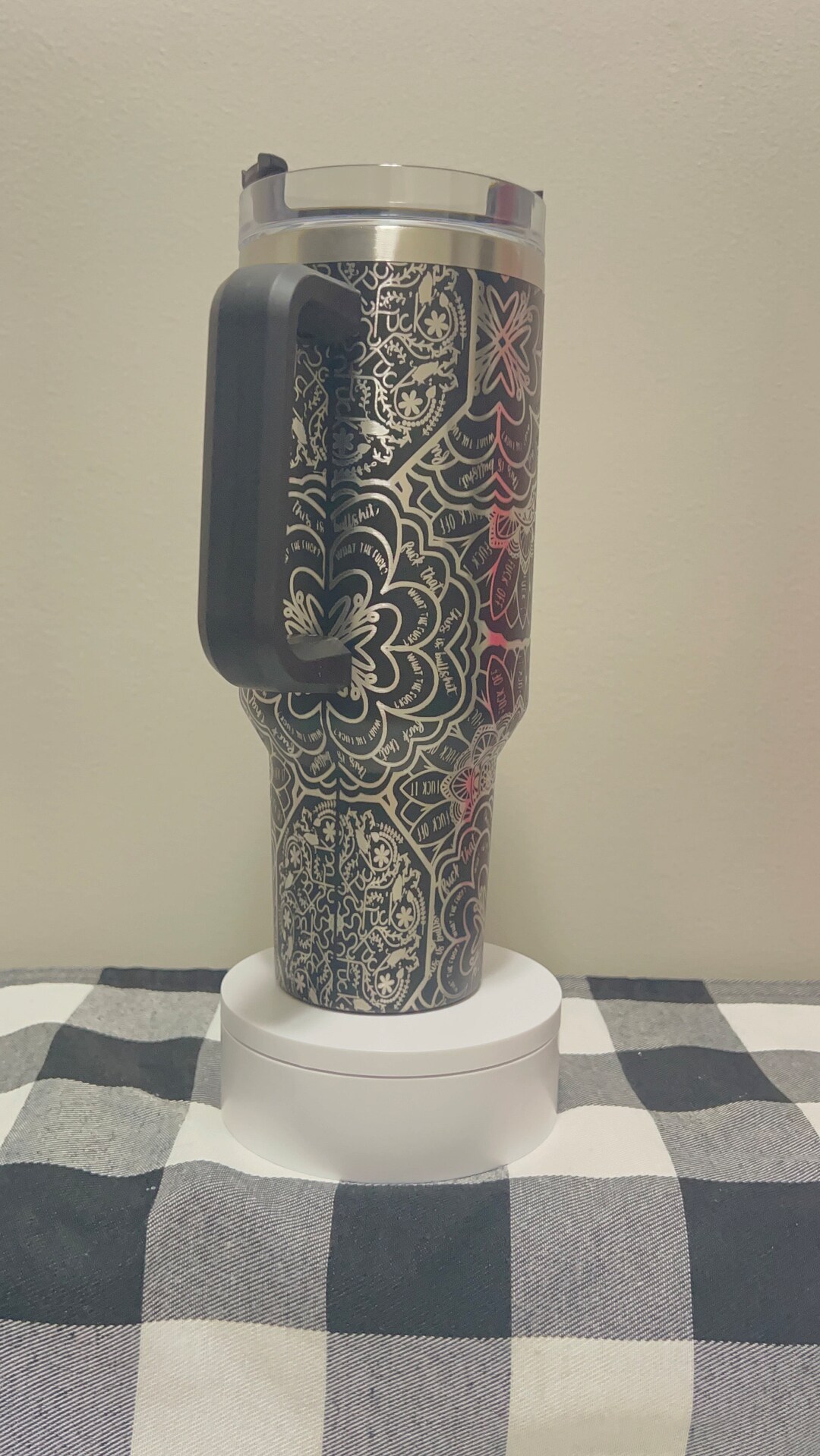 Cuss Word Mandala 40oz Tumbler With Handle, Laser Engraved Tumbler ...