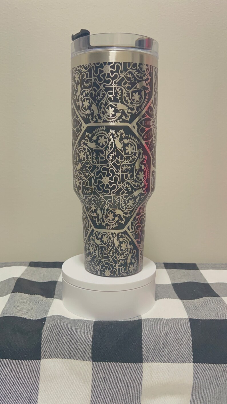 Cuss Word Mandala 40oz Tumbler With Handle, Laser Engraved Tumbler ...