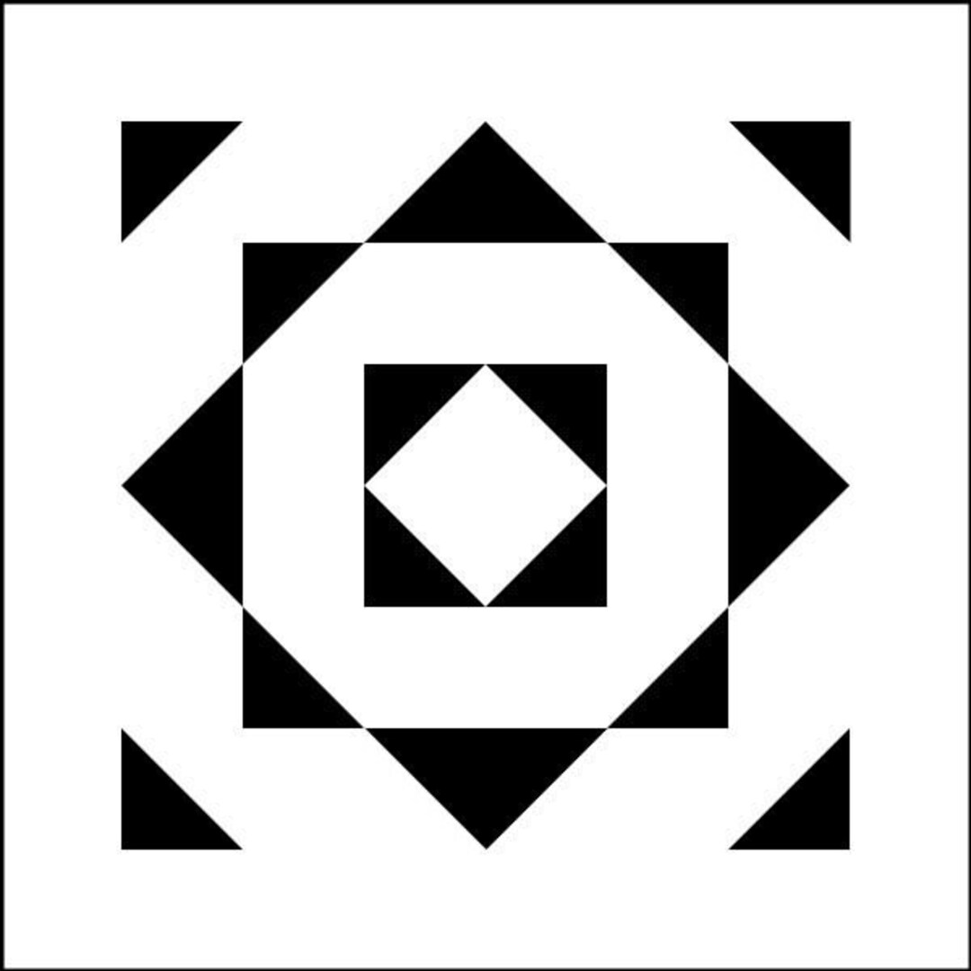 Triangle Sticker 3, Black and White, 2" X 2", Square, Digital ...