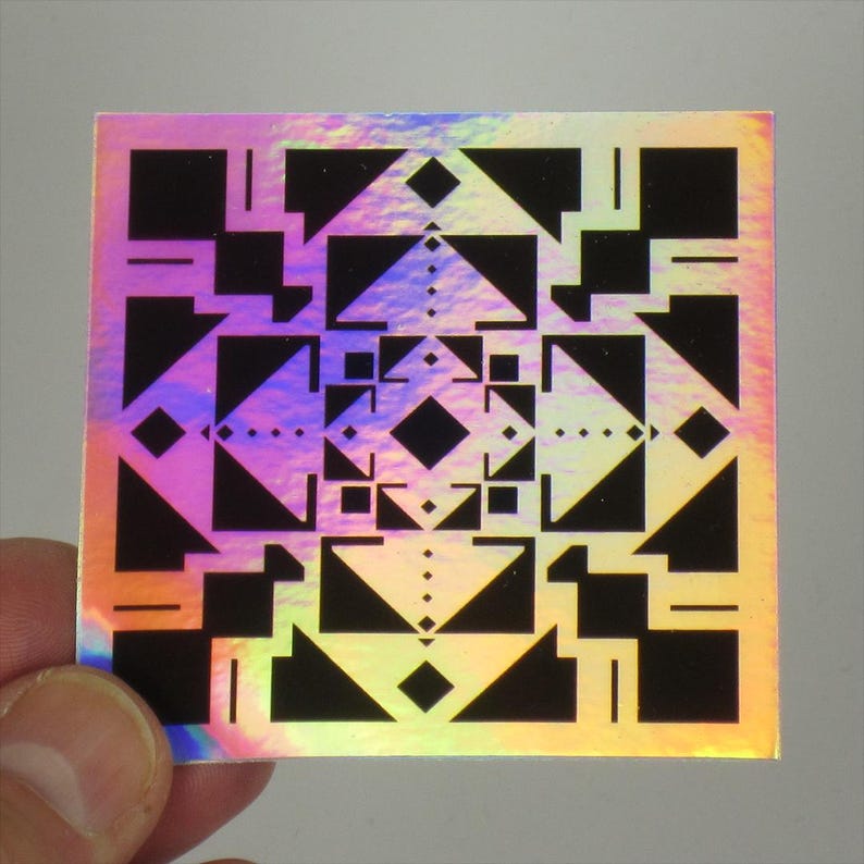 Black Diamond Sticker, 3" X 3", Holographic, Silver Reflective ...