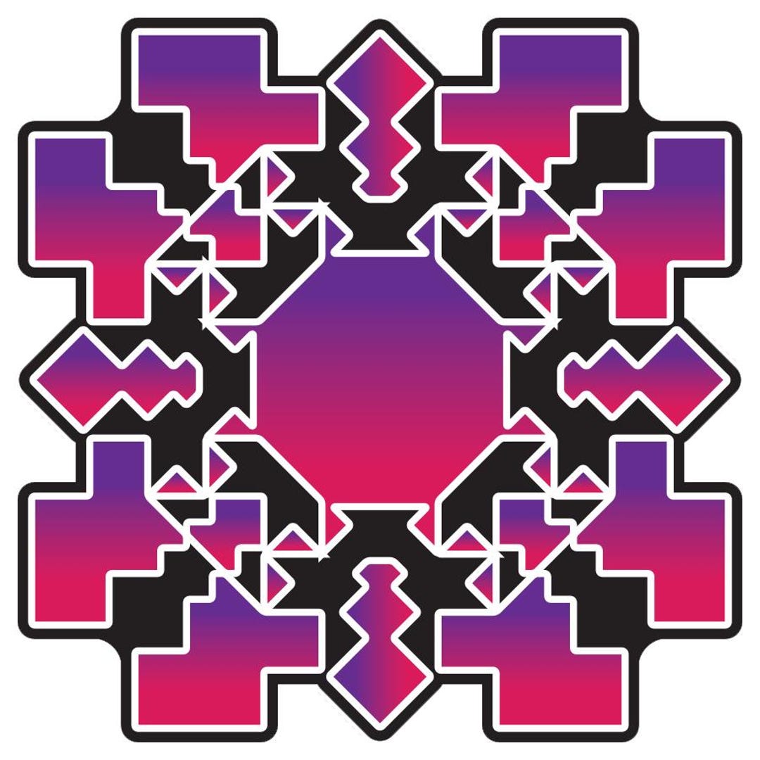 Purple Octagon Sticker, 3" X 3", Holographic, Gradient, Violet, Black ...