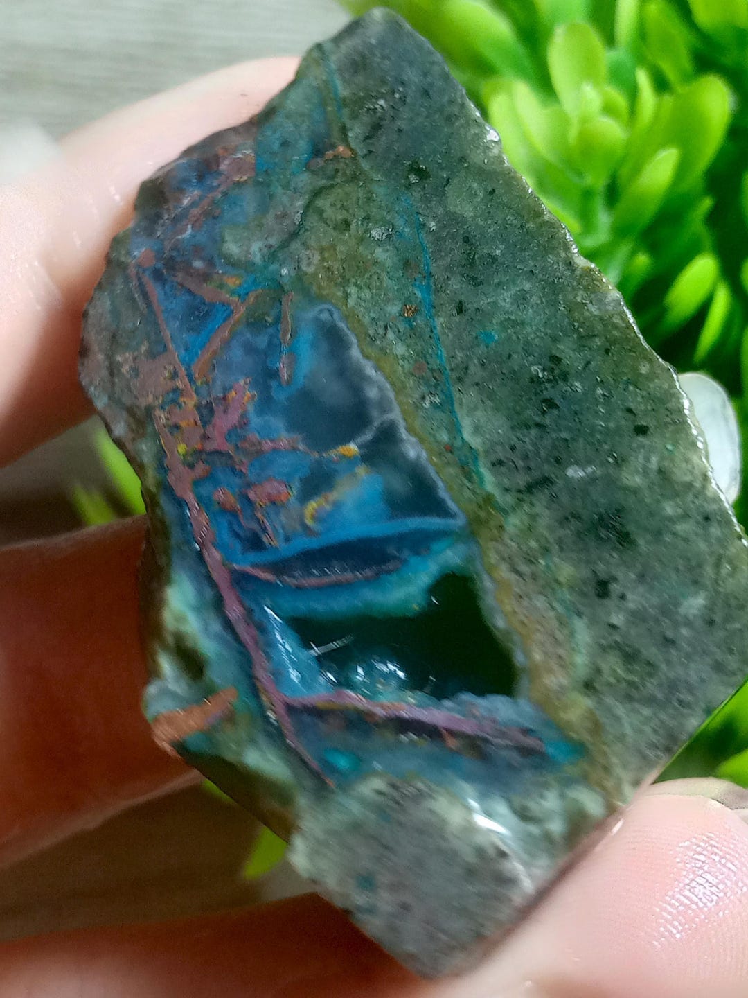 Slab Aquadite Chrysocolla>>blue Native Copper Gemsilica Bacaan. Blue ...