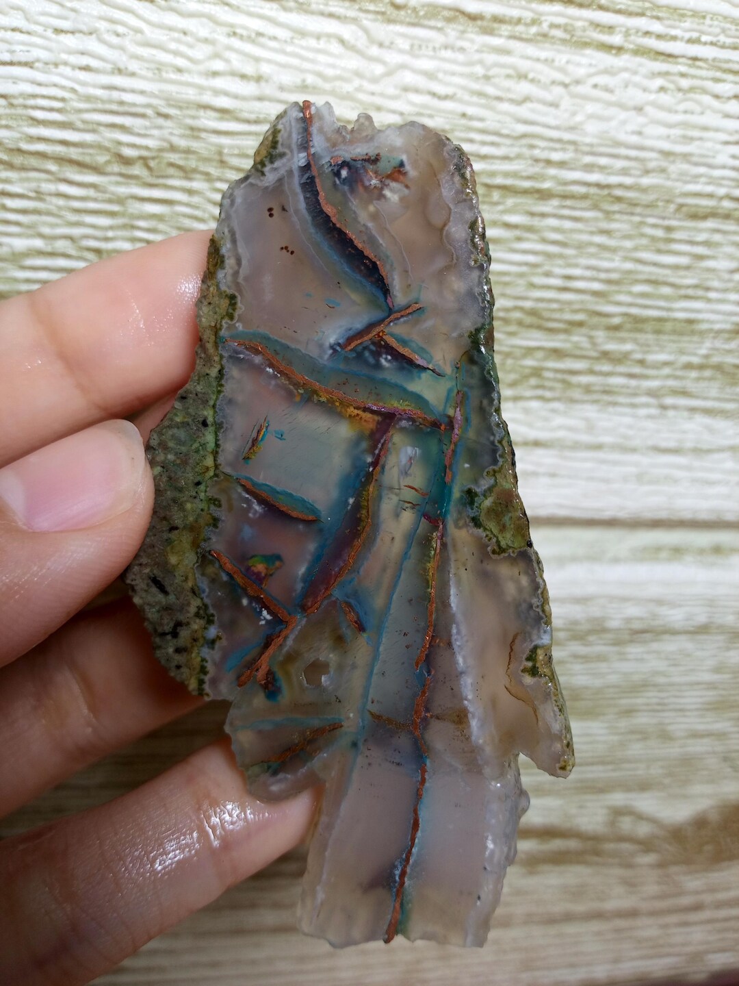 Slab Aquadite Chrysocolla>>blue Native Copper Gemsilica Bacaan. Blue ...