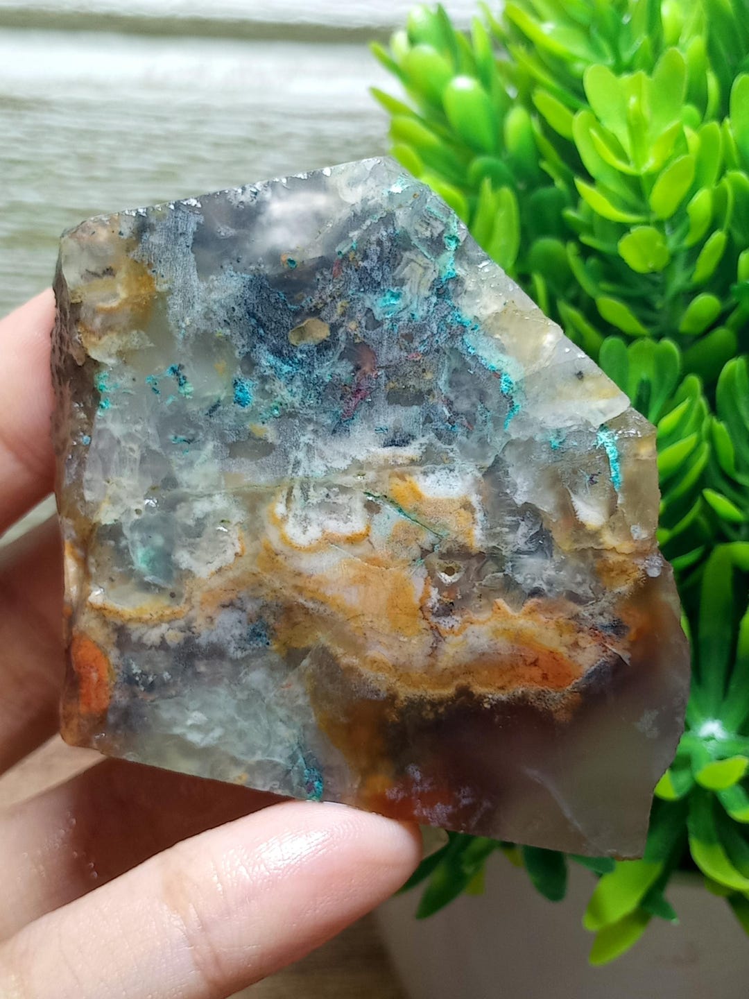 Slab Aquadite Chrysocolla>>blue Native Copper Gemsilica Bacaan. Blue ...