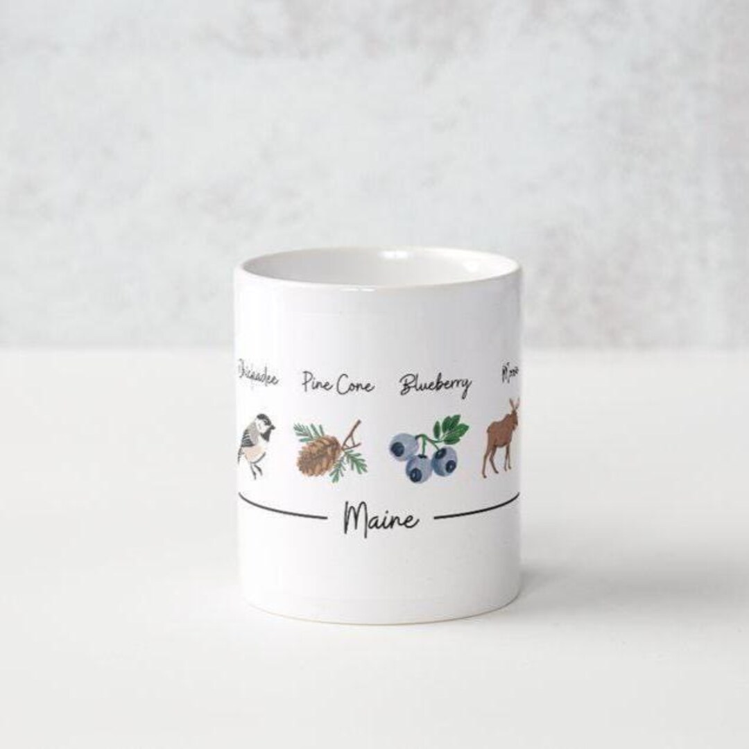 Mug - Maine State Symbols - Etsy