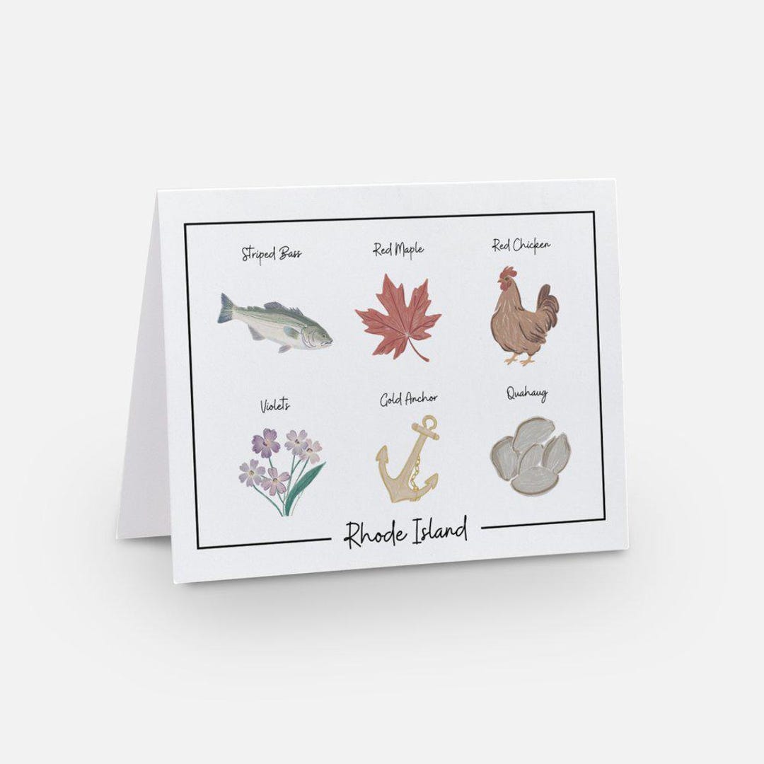 Notecards (5pk) - Rhode Island State Symbols - Etsy