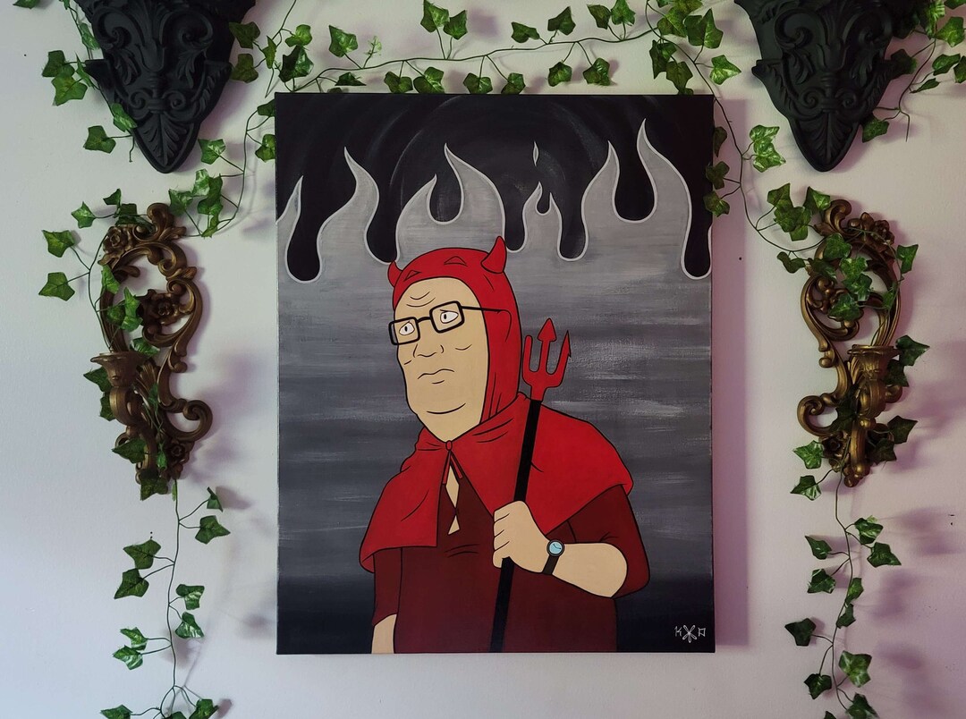 LARGE KOTH Hank Hell Devil Costume Acrylic Painting Ooak Hand Painted ...