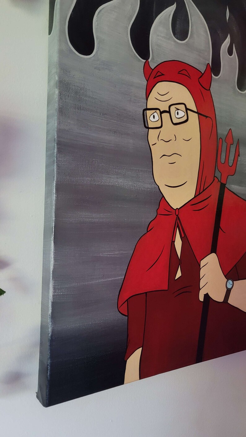 LARGE KOTH Hank Hell Devil Costume Acrylic Painting Ooak Hand Painted ...