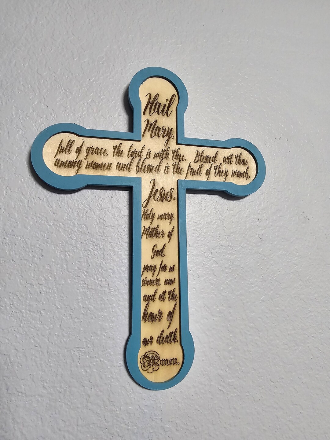 Hail Mary Prayer Cross Wall Hanging - Etsy