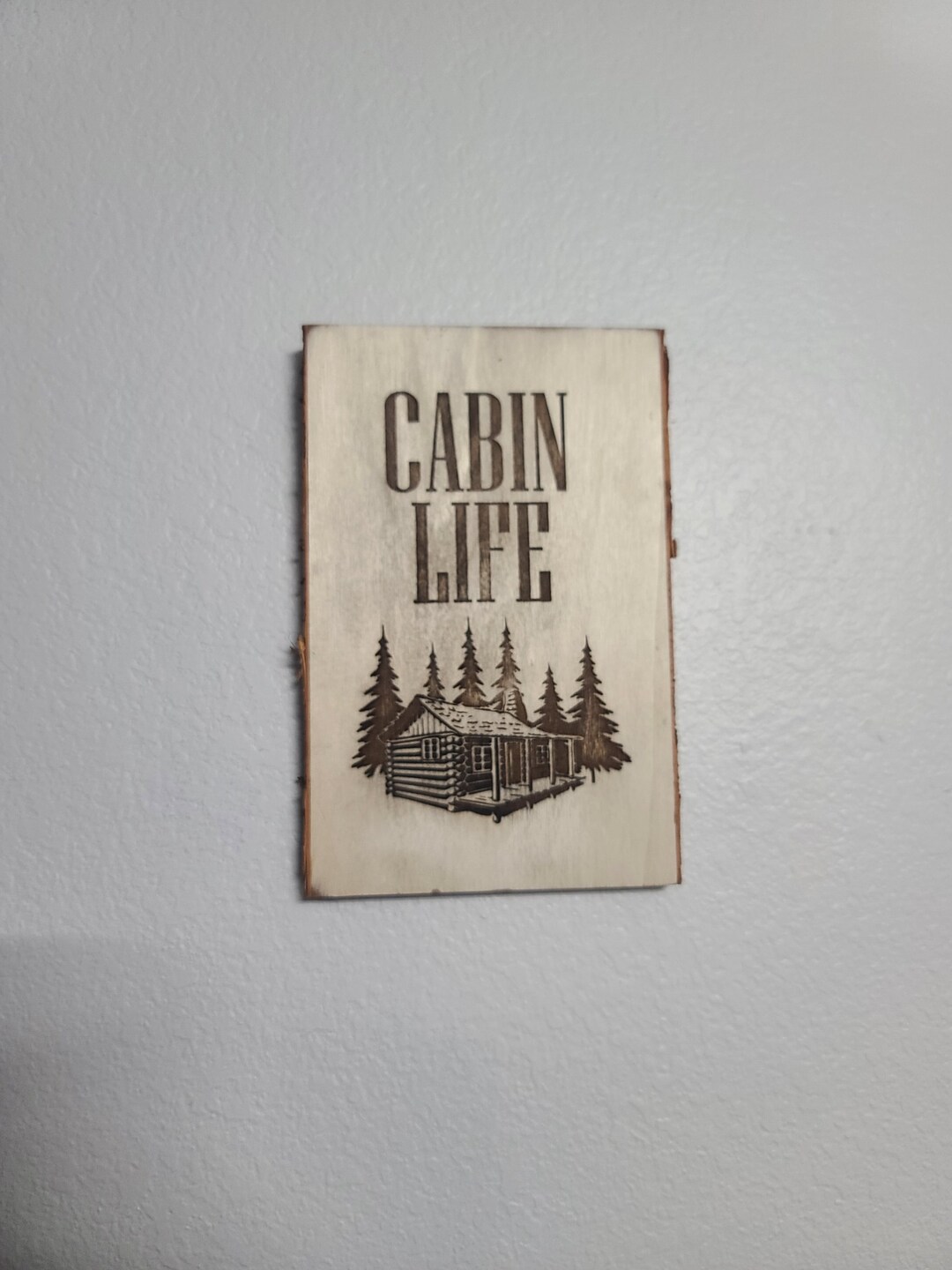 Wooden Lodge Decorative Cabin Life Sign With Rough Bark Edges - Etsy