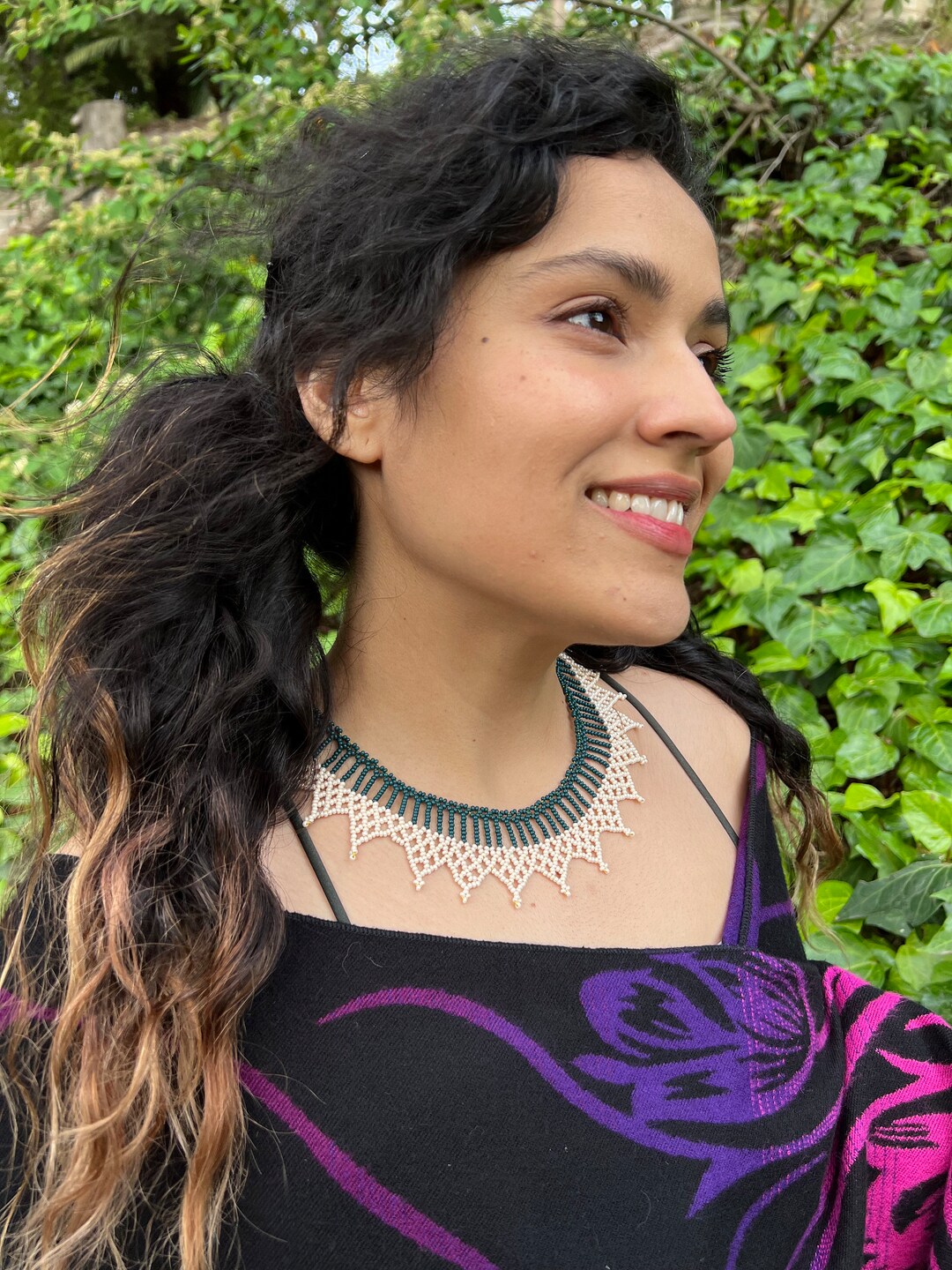 Embera Chami pearl Garden Seed Bead Necklace - Etsy