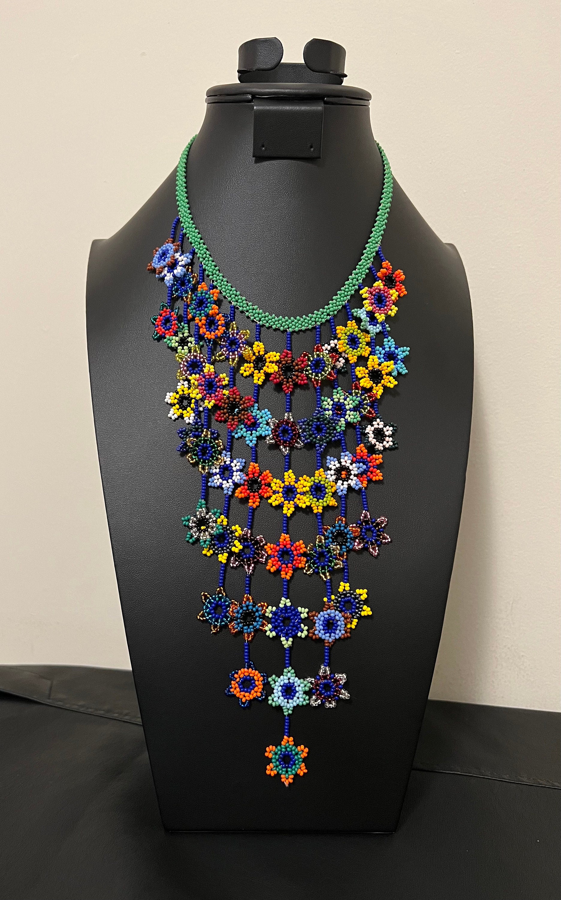 Embera Chami Floral Rainbow Beaded Necklace - Etsy