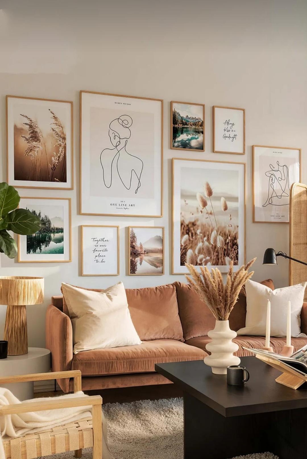 9 Piece MDF Table Set With Wooden Frame Look - Etsy