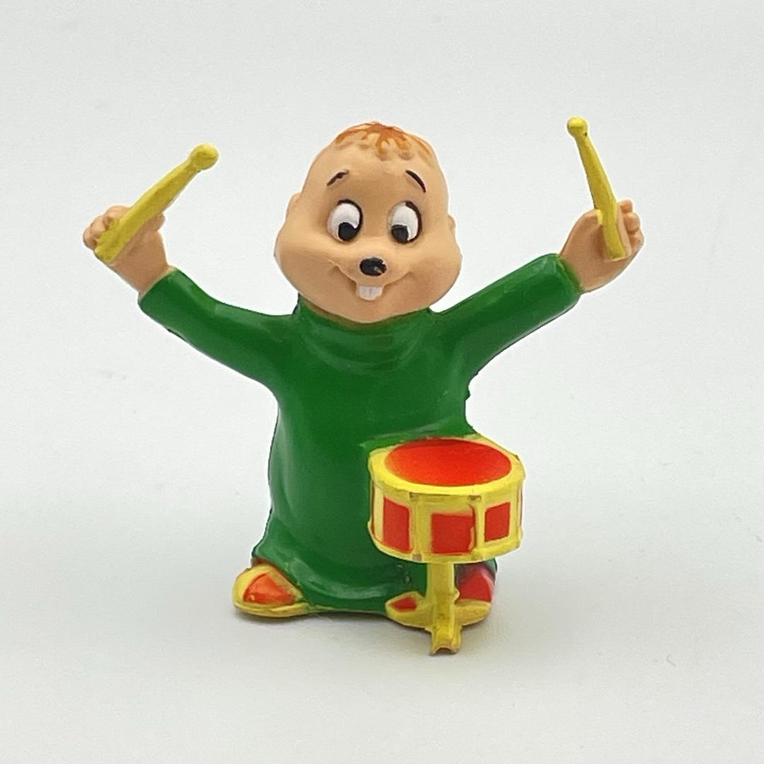 Vintage Alvin & the Chipmunks Sticks Theodore PVC Figure 1983 CBS Drums ...