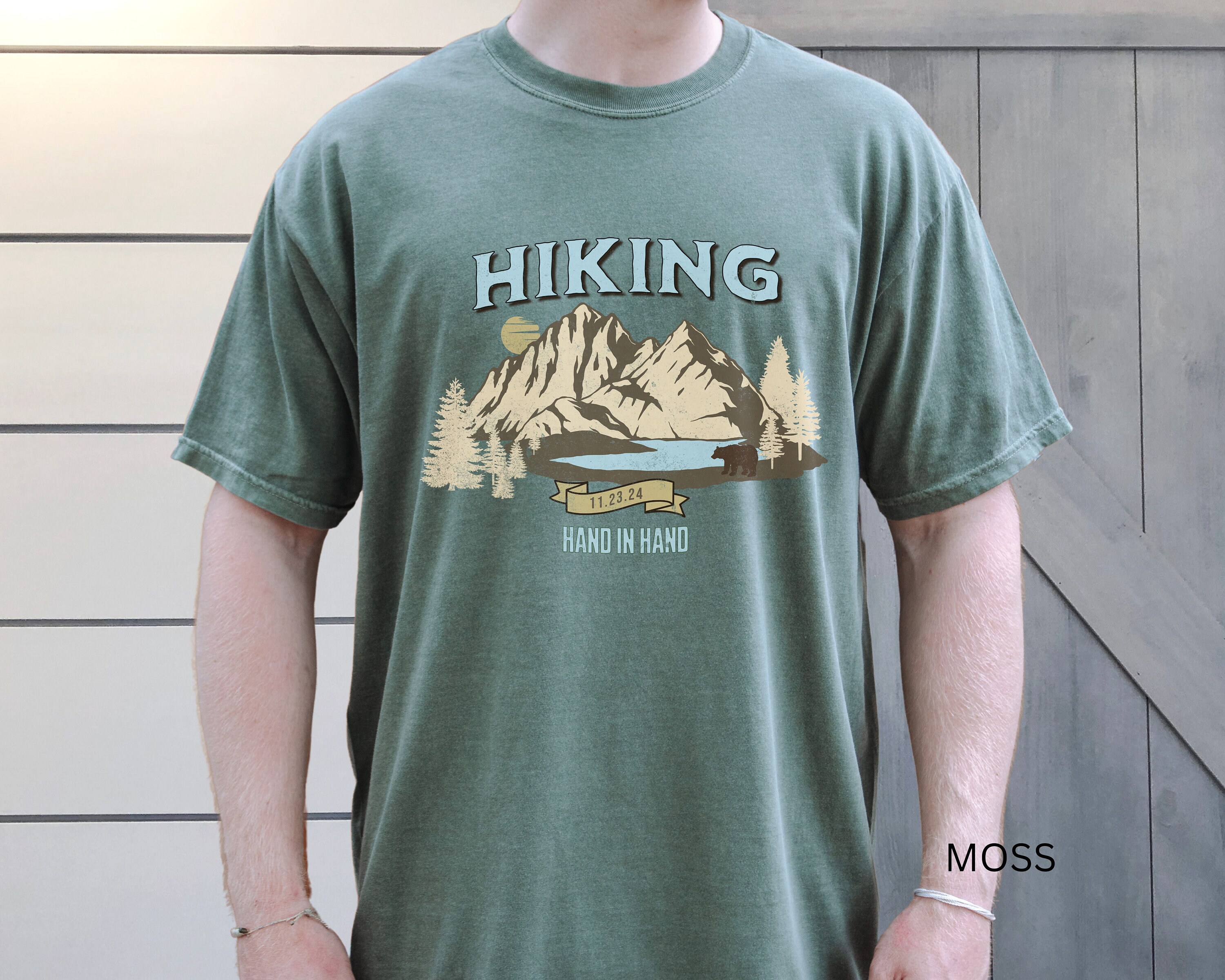 Hiking Adventure Couples T-shirts, Honeymoon Matching Shirts, Mountain ...