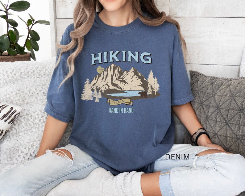 Hiking Adventure Couples T-shirts, Honeymoon Matching Shirts, Mountain ...