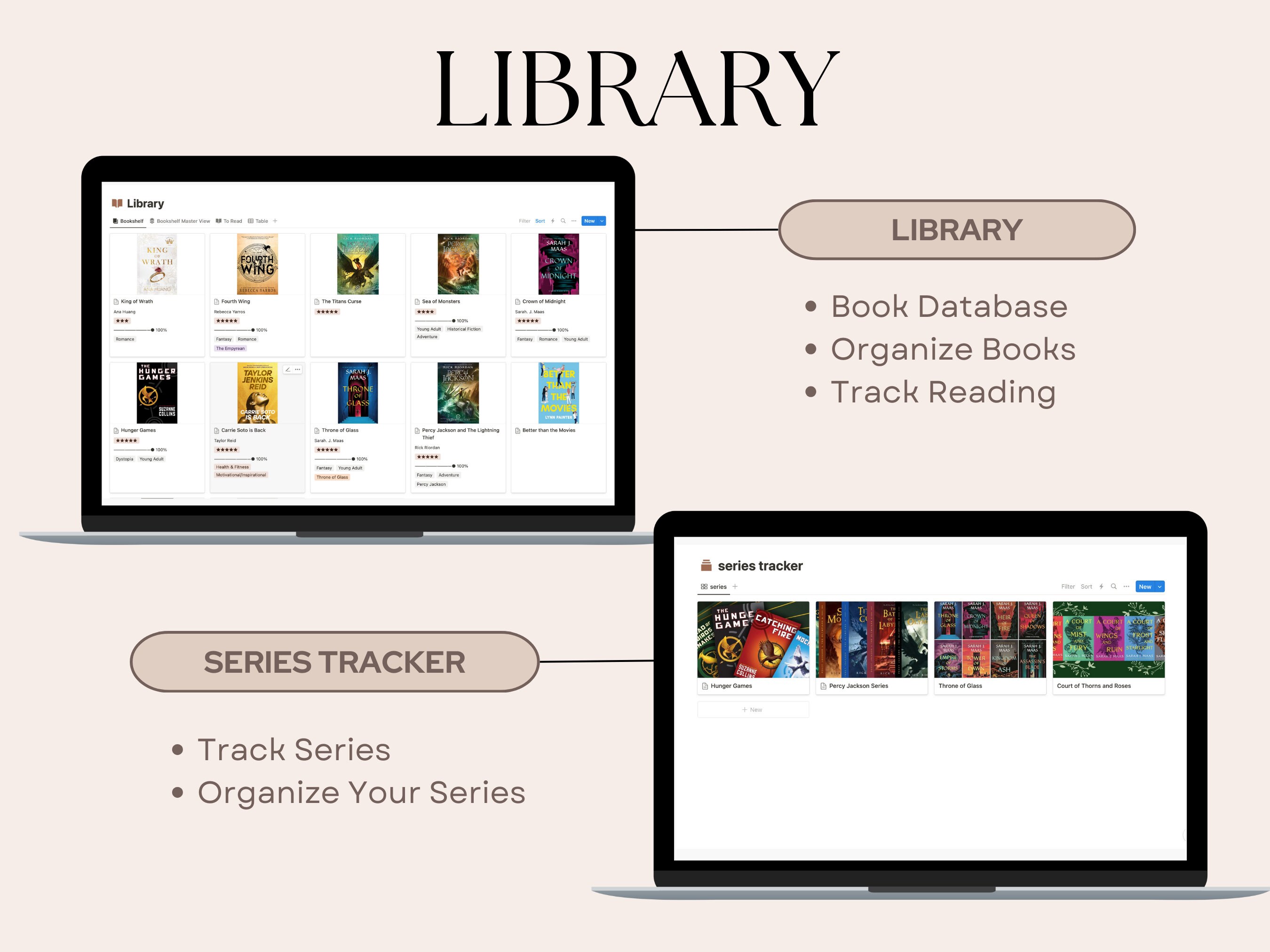 Notion Book Tracker Template Notion Library Aesthetic Digital