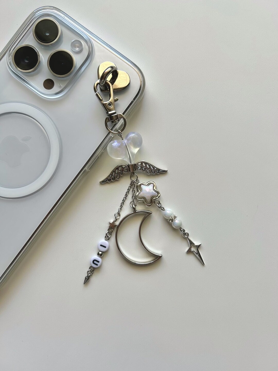 KPOP IU Themed Silver and White Keychain - Etsy