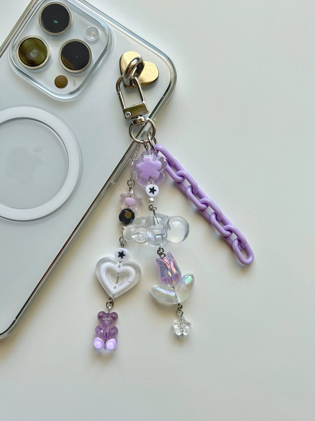 Light Purple Keychain With Cloud - Etsy