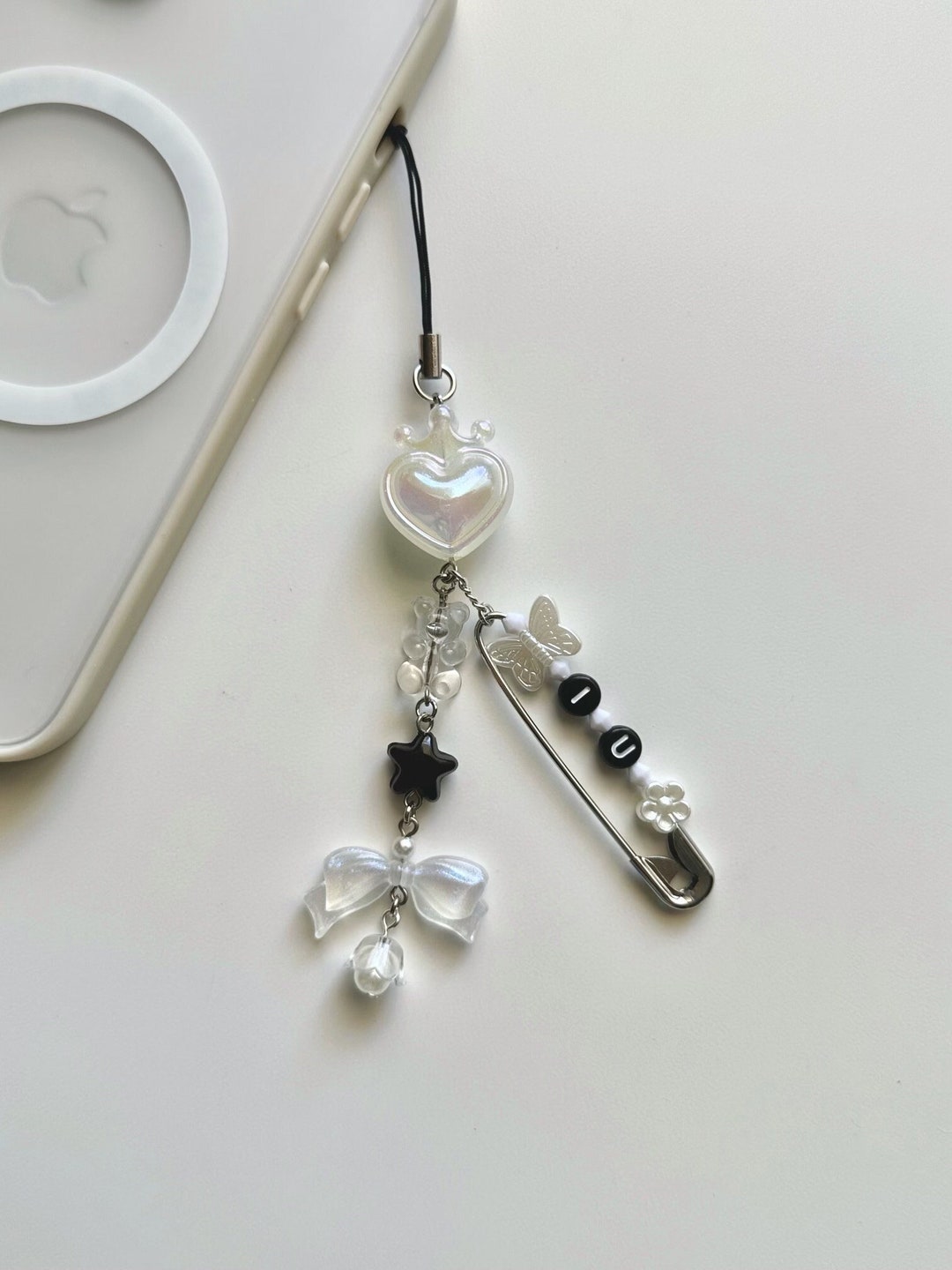 Black and White IU Themed Phone Charm - Etsy