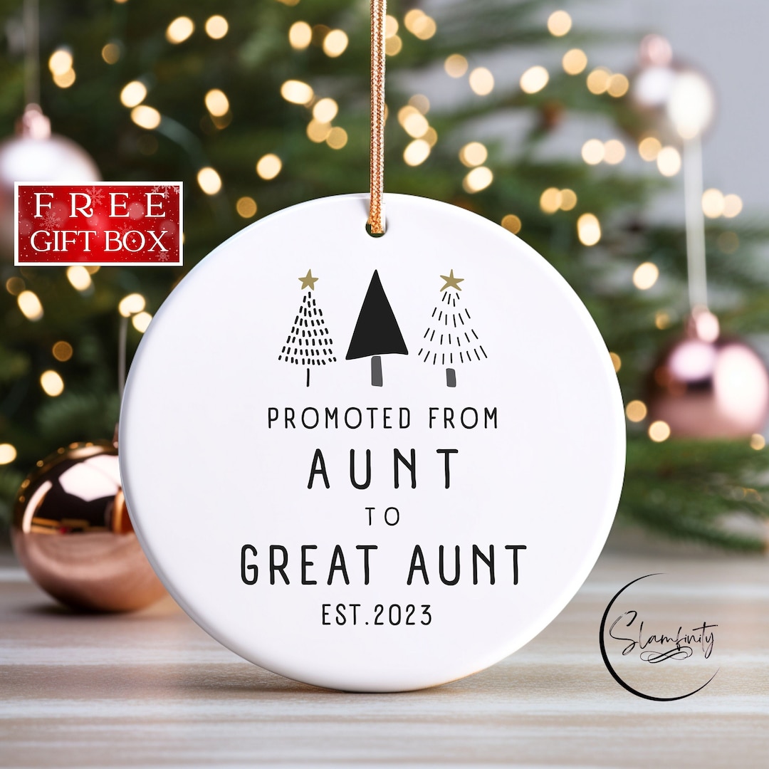 Promoted to Great Aunt Christmas Ornament - Personalized Aunt to Great ...