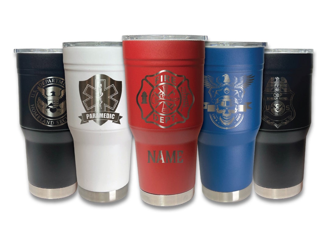 First Responder Custom Gift Police Tumbler Laser Engraved Firefighter ...